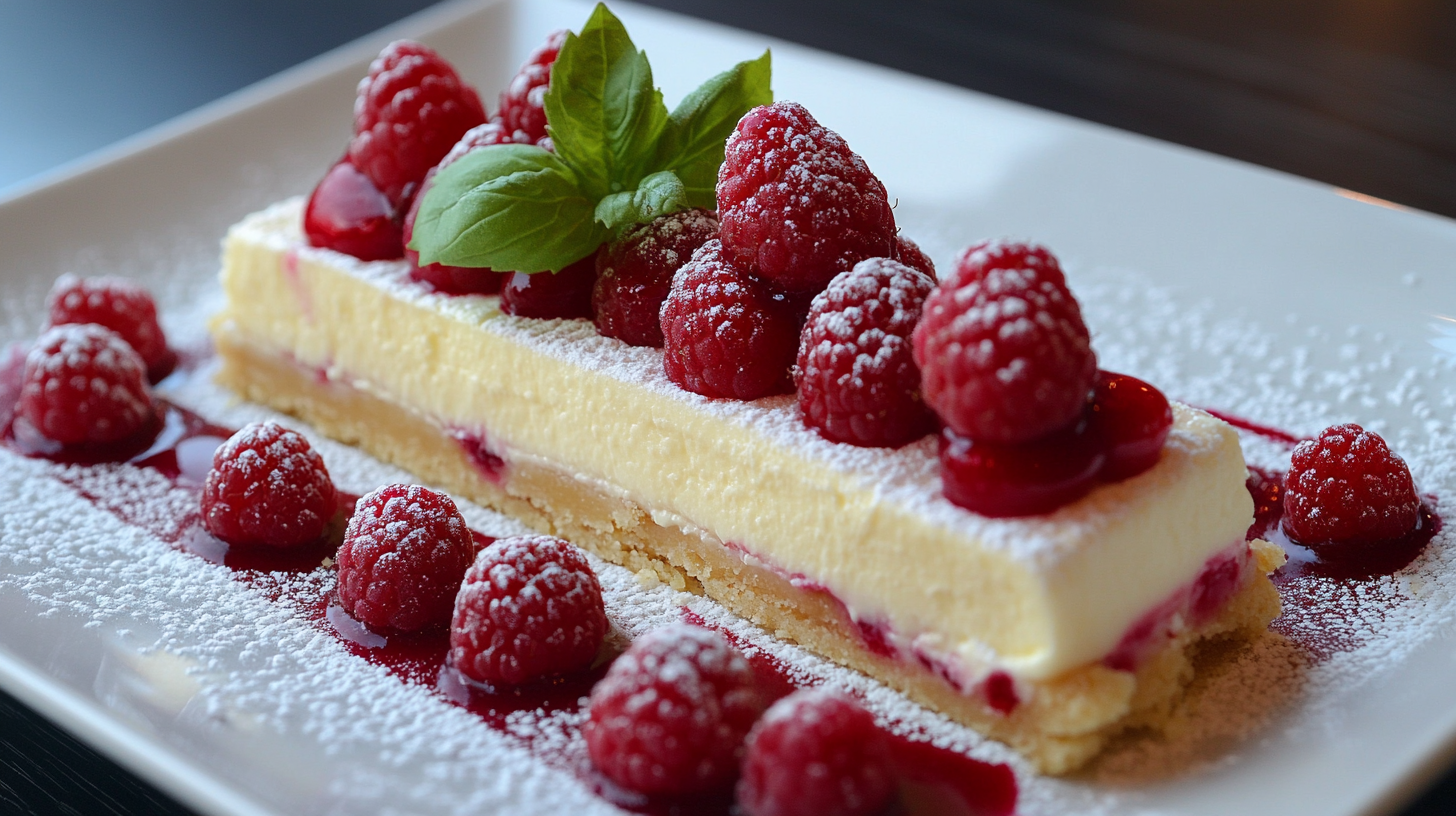 No-Bake Lemon Tart with Raspberries & Basil